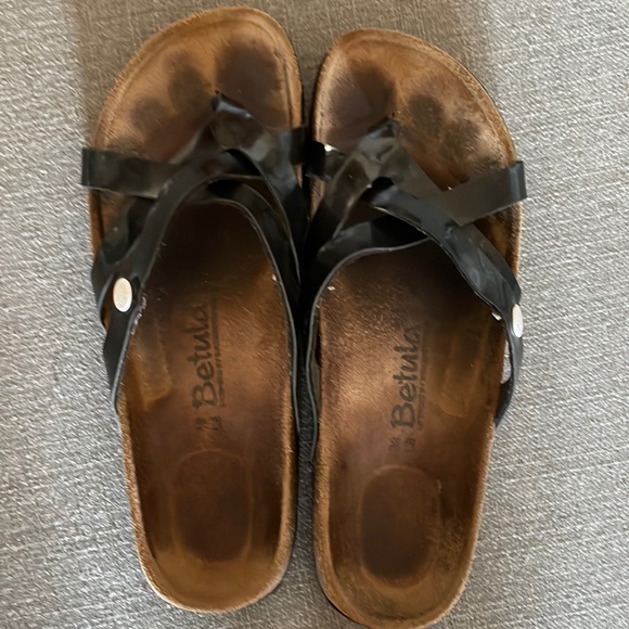 Birkenstock | Shoes | Birkenstock Betula Black Sandals Patent Leather ...